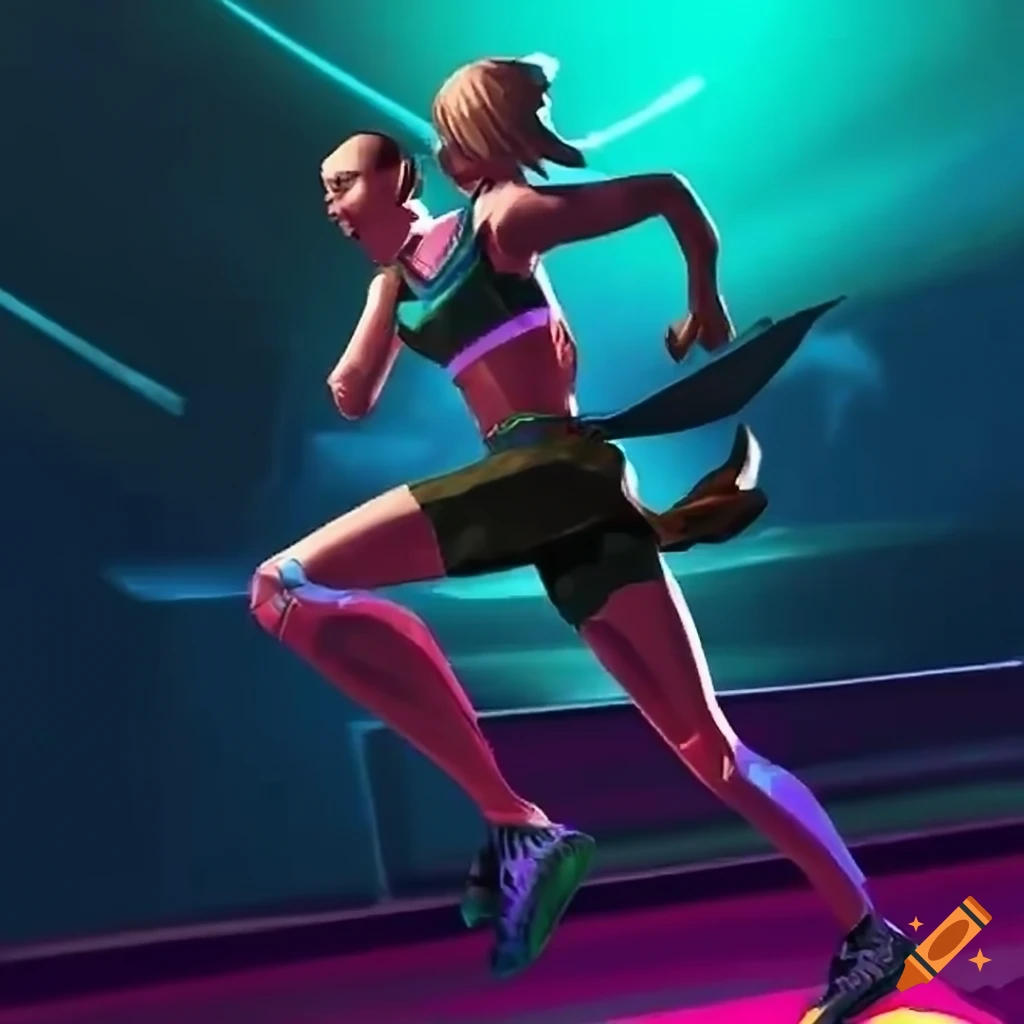 Running online games illustration on Craiyon