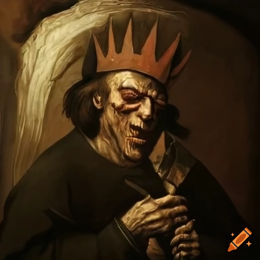 Detailed artwork of a grim medieval man on Craiyon