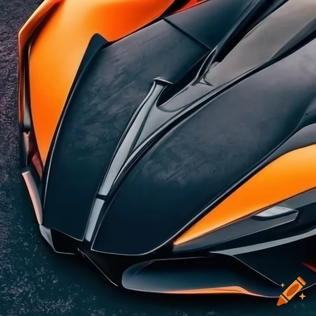 Black and orange hypercar with futuristic design