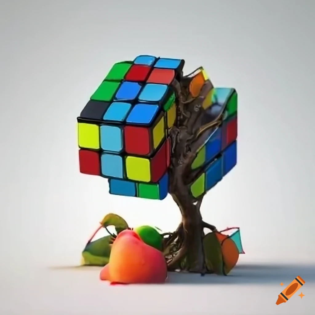 Rubiks Cube tree with Rubiks fruit on Craiyon