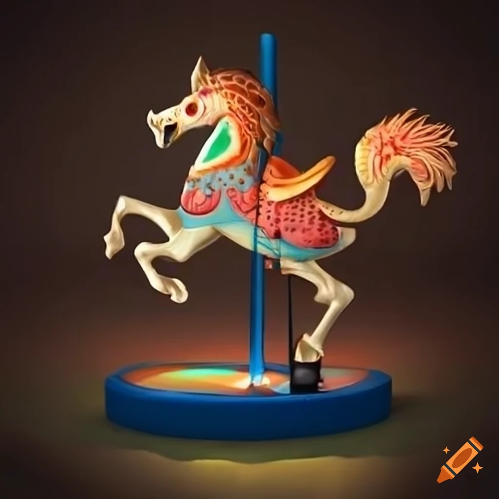 Carousel with fish and horse on Craiyon