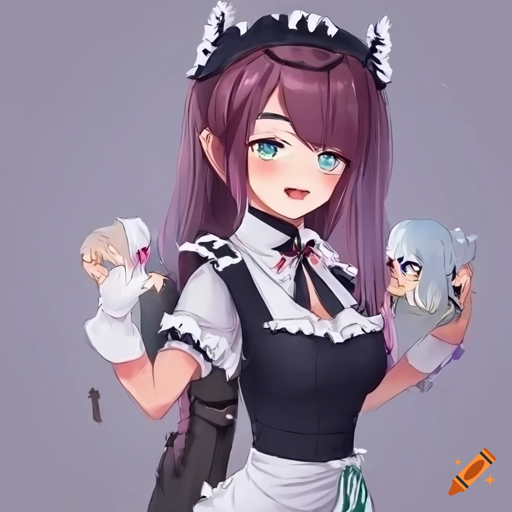 Image of a vtuber dressed as a stewardess and playing video games on Craiyon