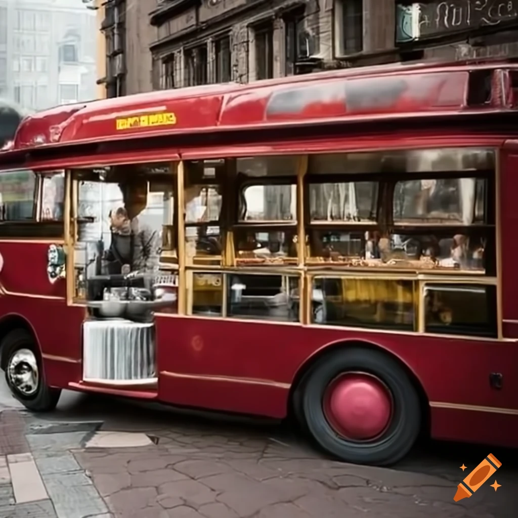 Double decker bus converted into a coffee shop on Craiyon