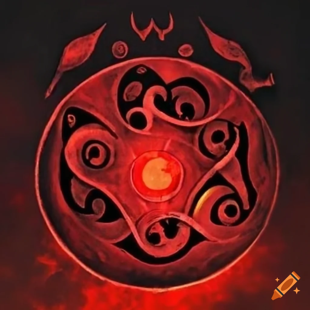 Red sigil summoning an eclipse