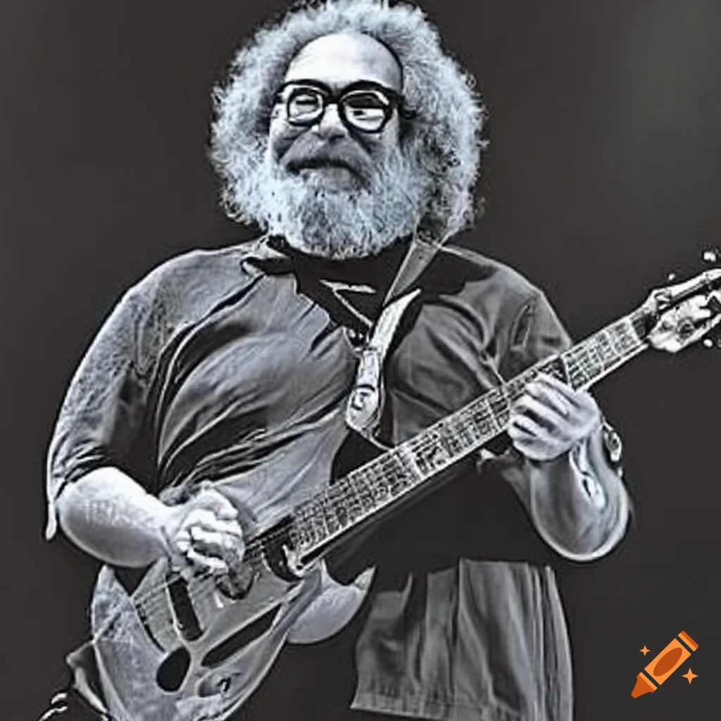 Jerry garcia playing a cheese guitar on Craiyon