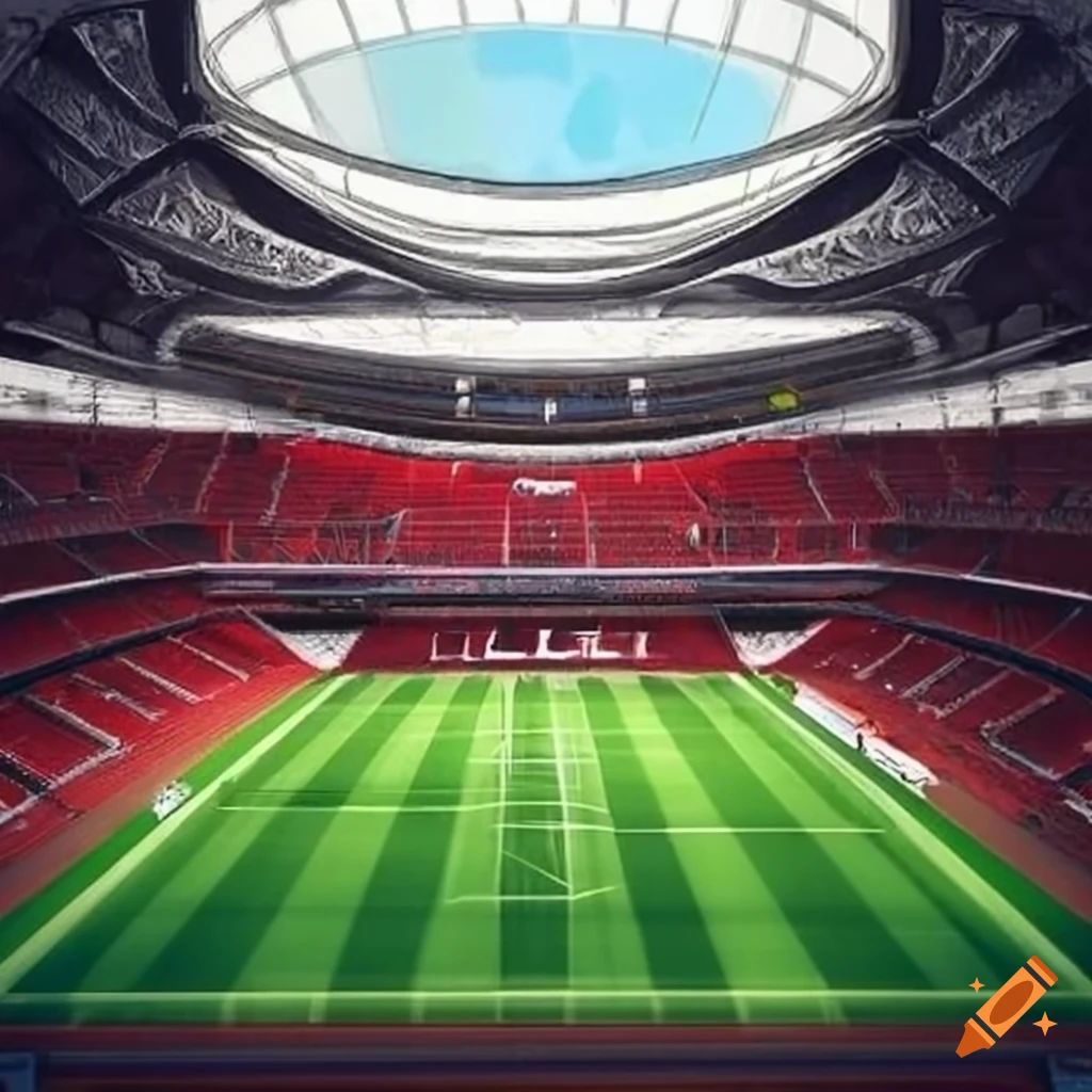 Concept art of futuristic fortuna arena in prague on Craiyon