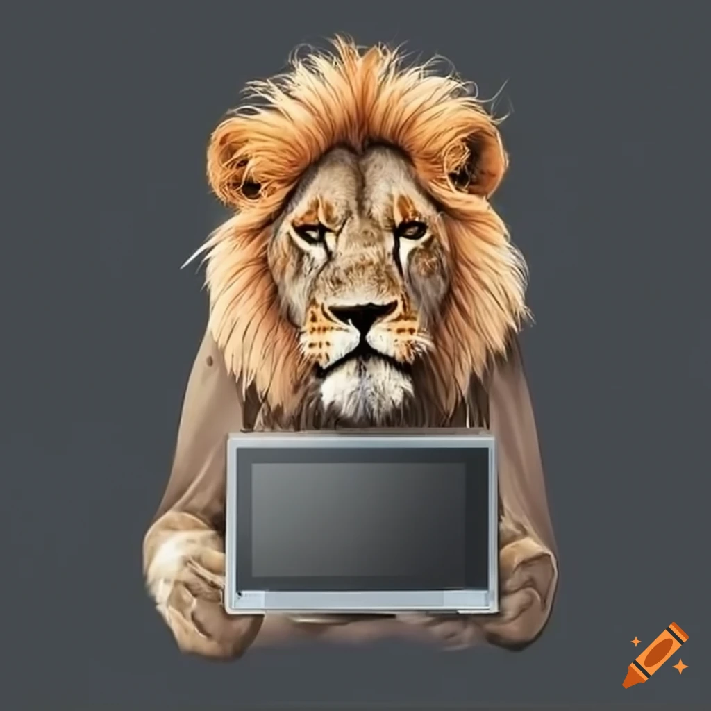 Hacker tiger using a laptop computer on Craiyon