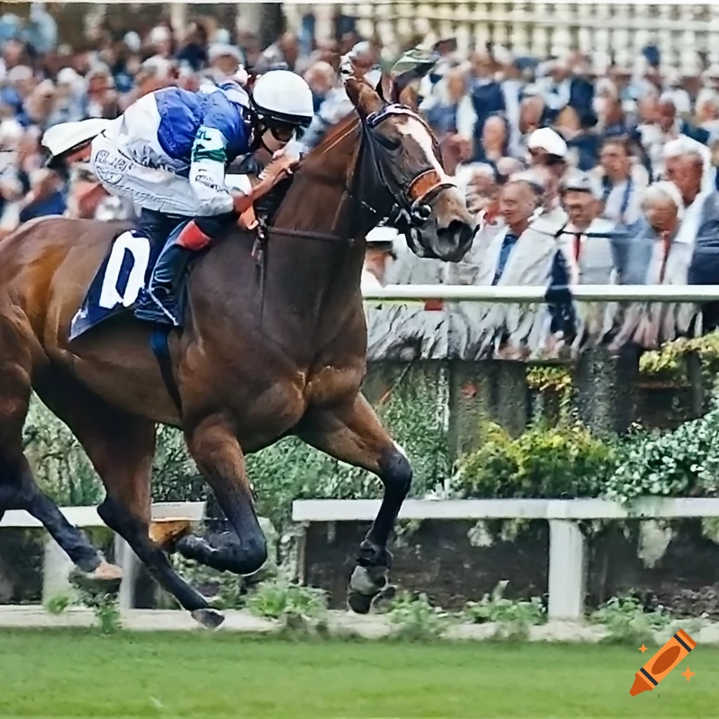 Vintage horse racing photo at Paris Longchamp on Craiyon