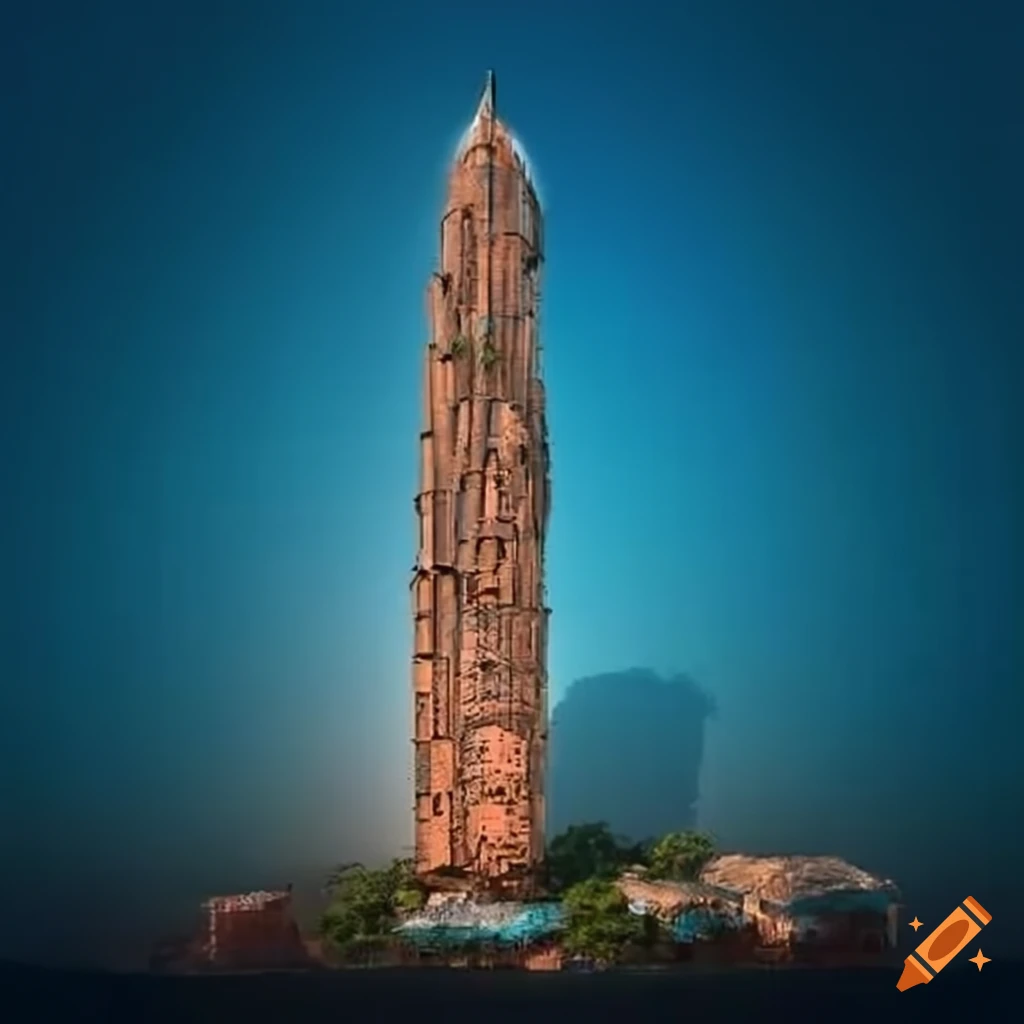 Sustainable indian skyscraper made with bamboo and mud bricks on Craiyon