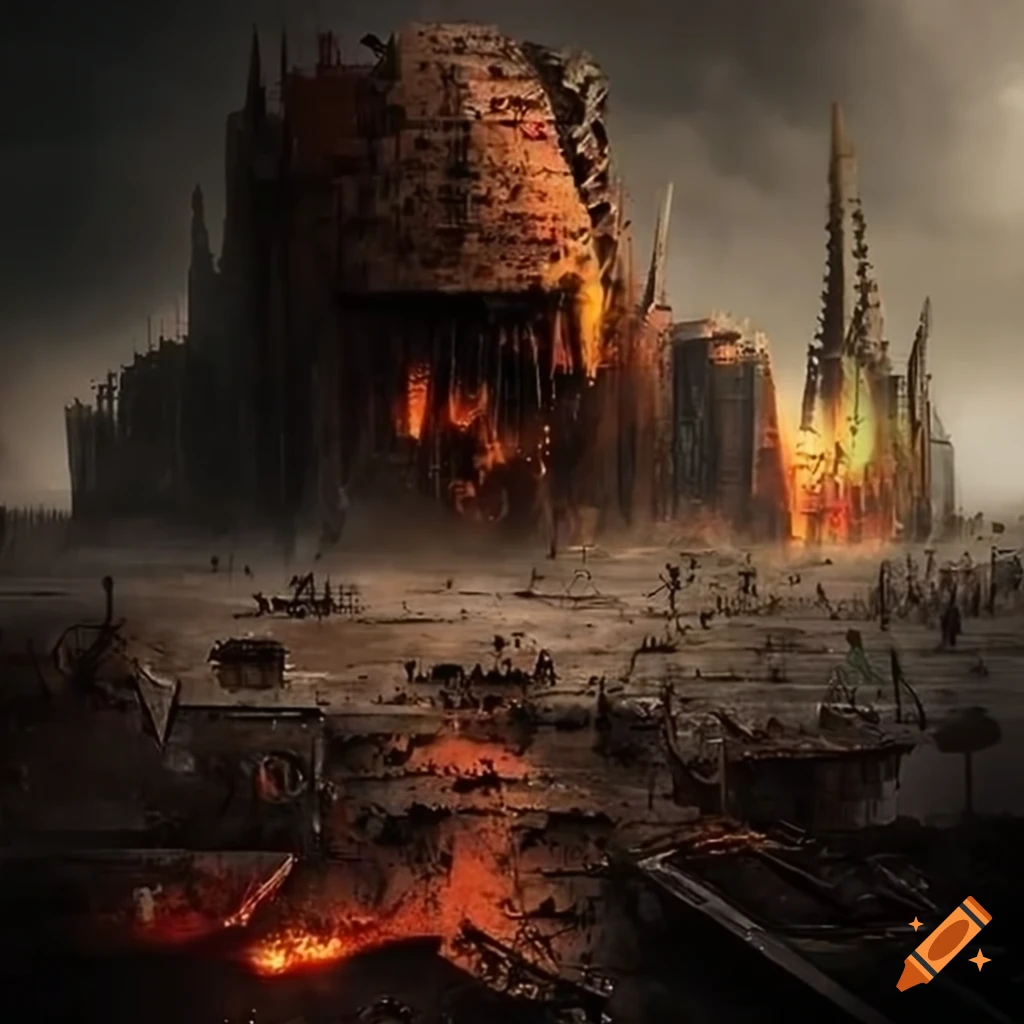 Image of a post-apocalyptic world on Craiyon