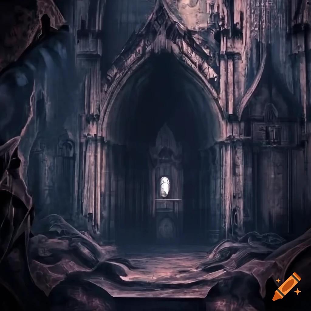 Gothic cathedral in a city inspired by bloodborne style on Craiyon