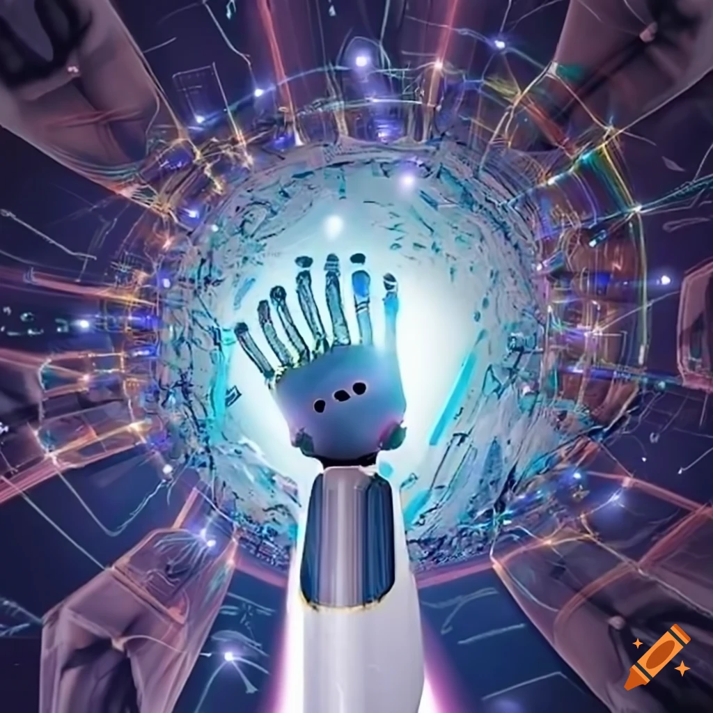 Visual representation of humanity and ai on Craiyon