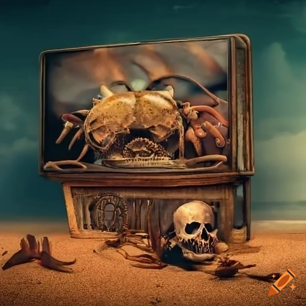 Surreal image of steampunk crab machines on the beach on Craiyon
