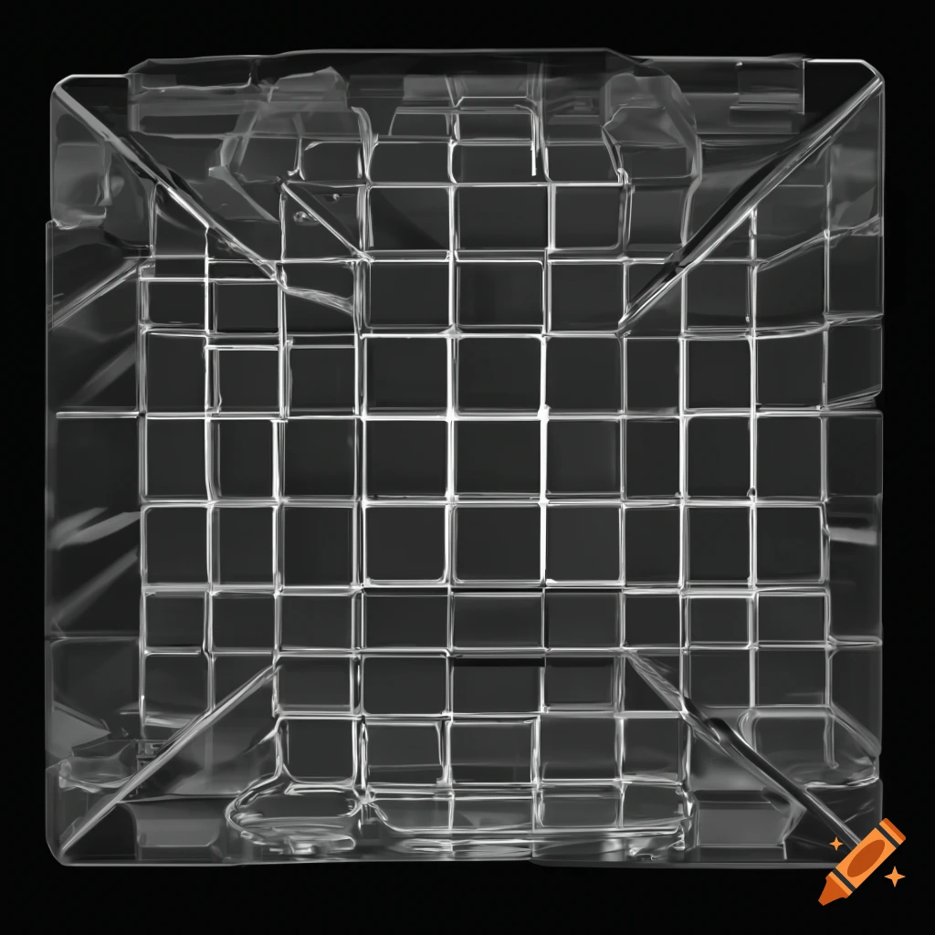 Transparent Rubik's Cube on black background on Craiyon