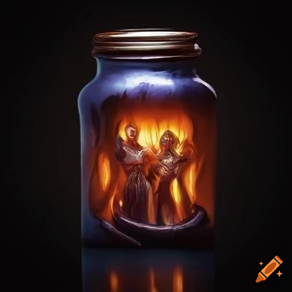 Beautiful artwork of a jar filled with souls on Craiyon