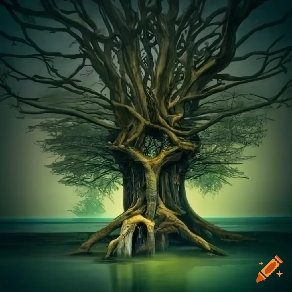 Tree made of water on Craiyon