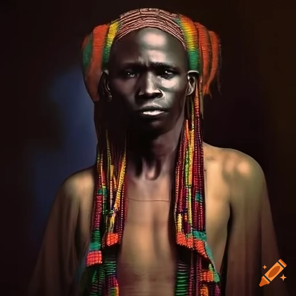 Portrait of well-fed Nuba tribesman with a big smile on Craiyon