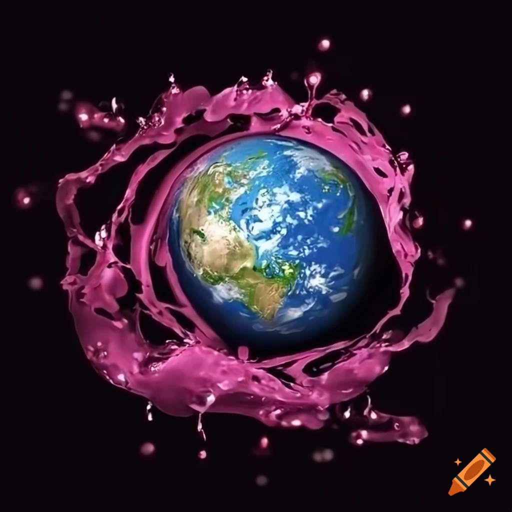 Pink 3D planet with rose motif on Craiyon