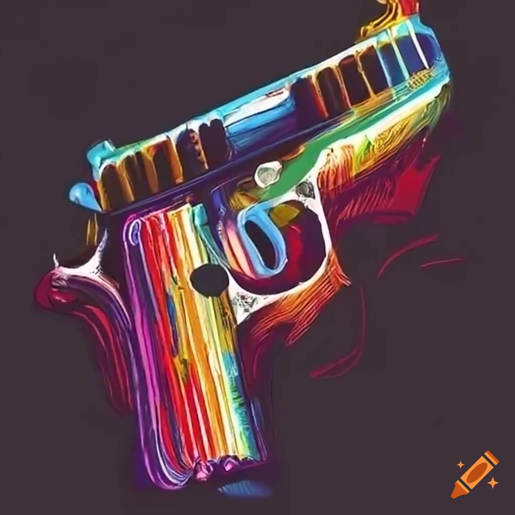 Symbolic image of a gun and rose on Craiyon