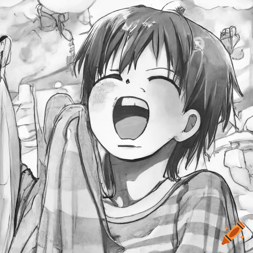 Cute anime kid laughing and being tickled on Craiyon