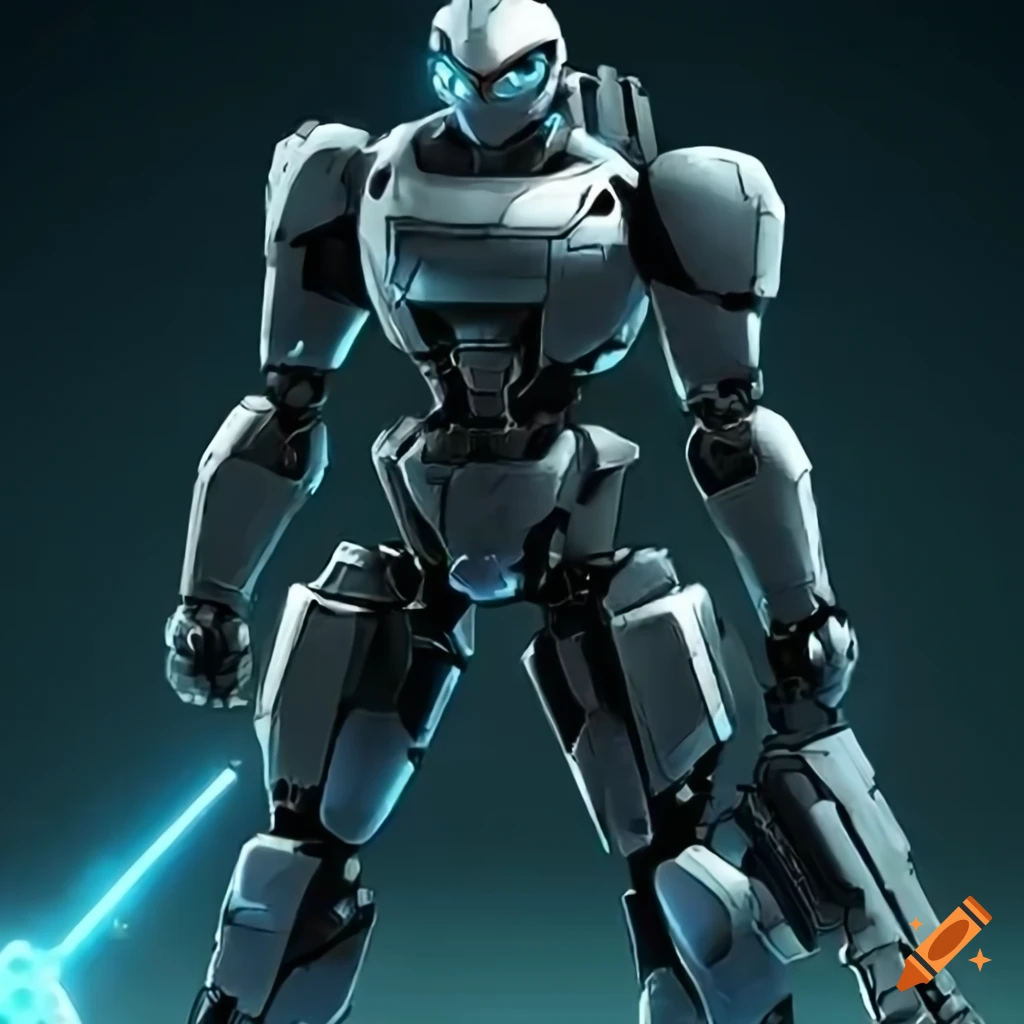 Anime robot soldier with advanced technology on Craiyon