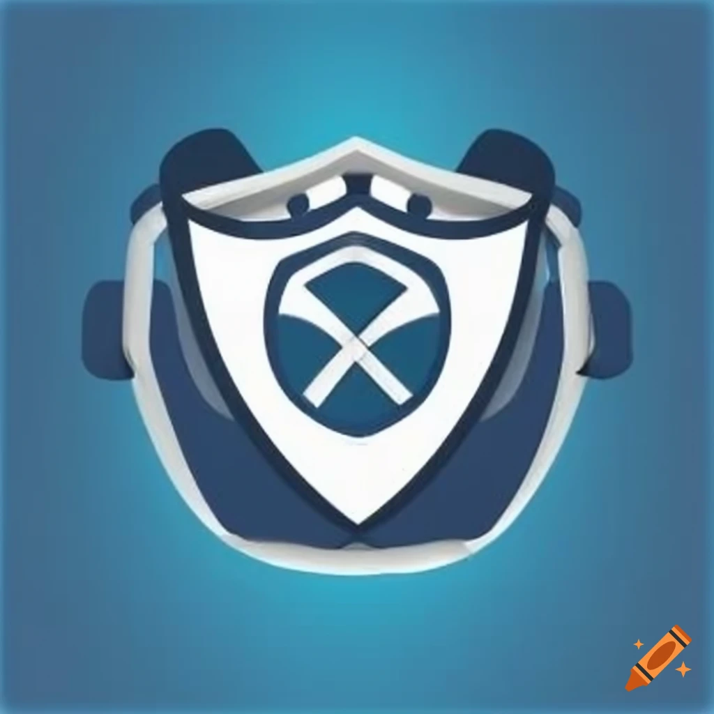 Blue shield antivirus logo on Craiyon