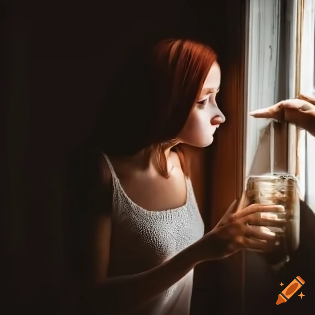 Surreal image of a woman at a window on Craiyon