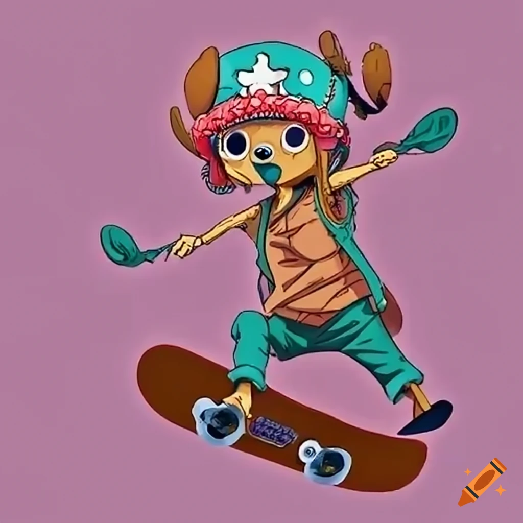 Tony tony chopper wearing a construction hat and eating ice cream on ...