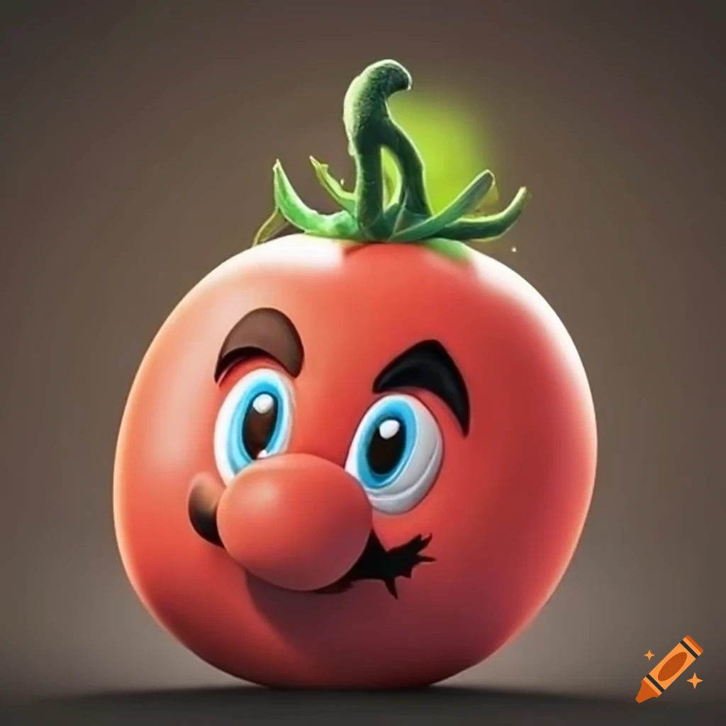 Mario tomato character on Craiyon