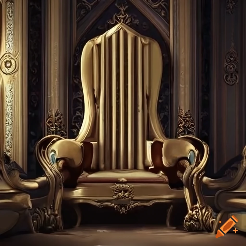 Ominous art deco throne room on Craiyon