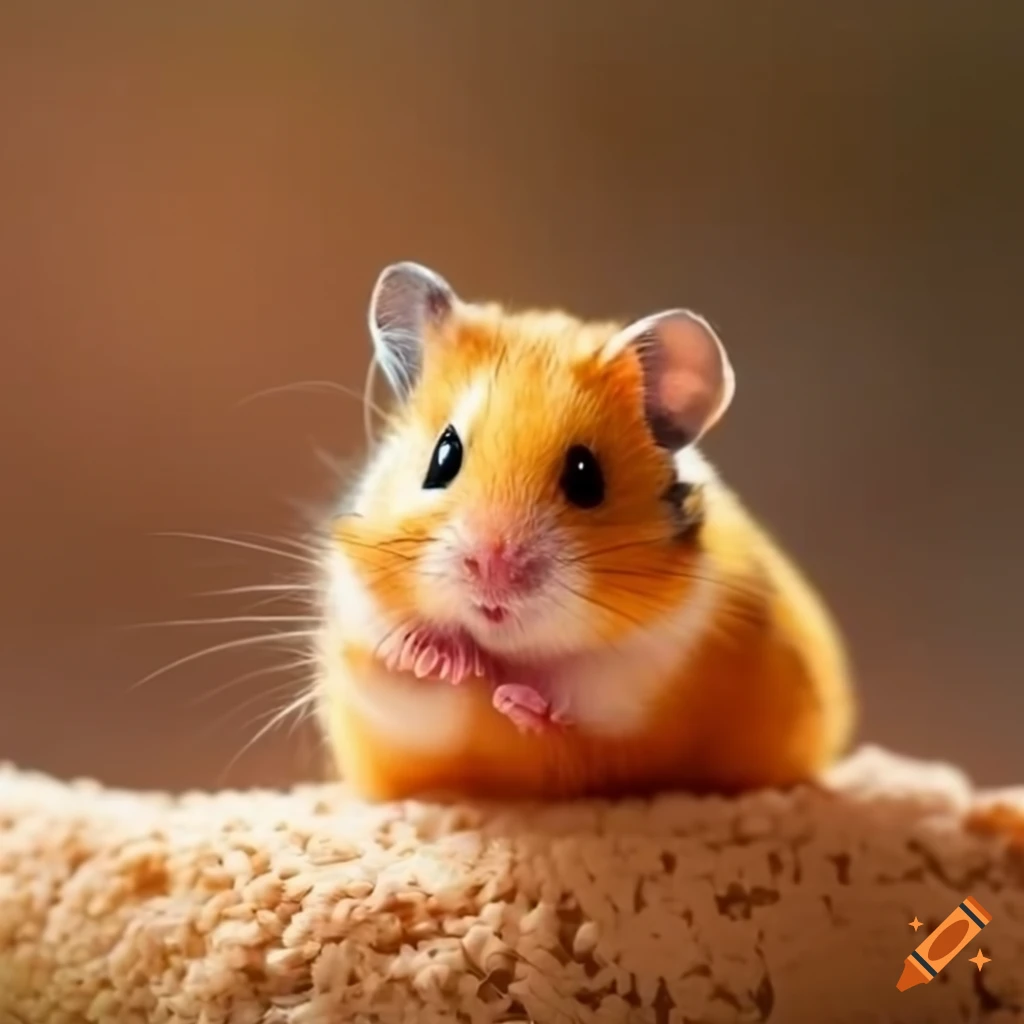Caramel color hamster with a happy expression on Craiyon