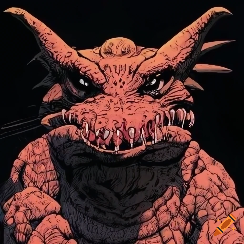 Illustration of a strange creature on a white background on Craiyon