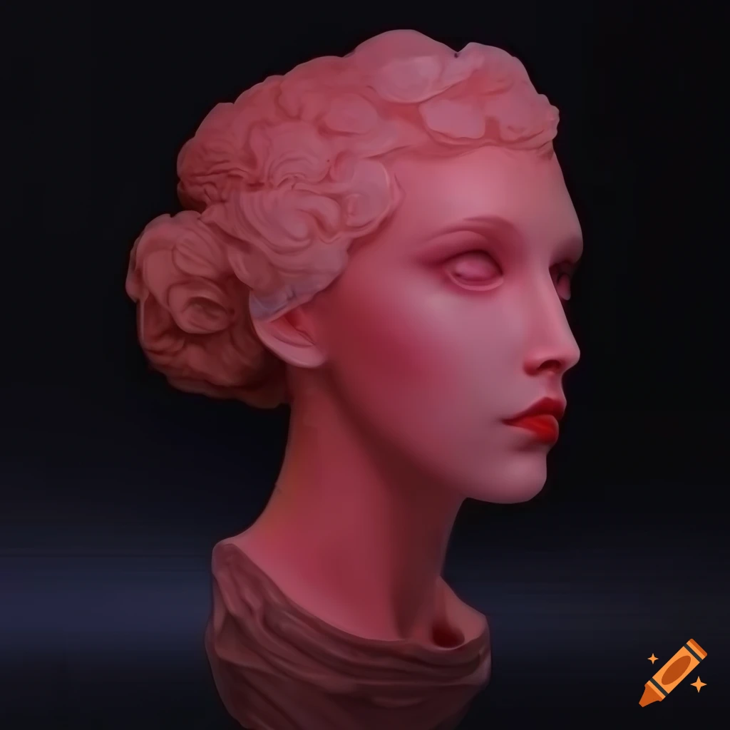 Intricate and vibrant sculpture made of marble on Craiyon