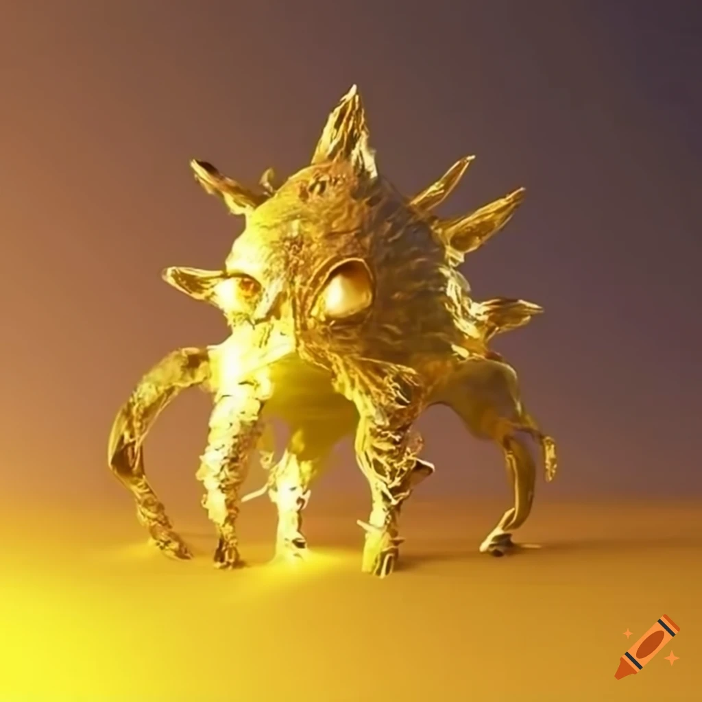 Golden sunlight creature in a bright landscape