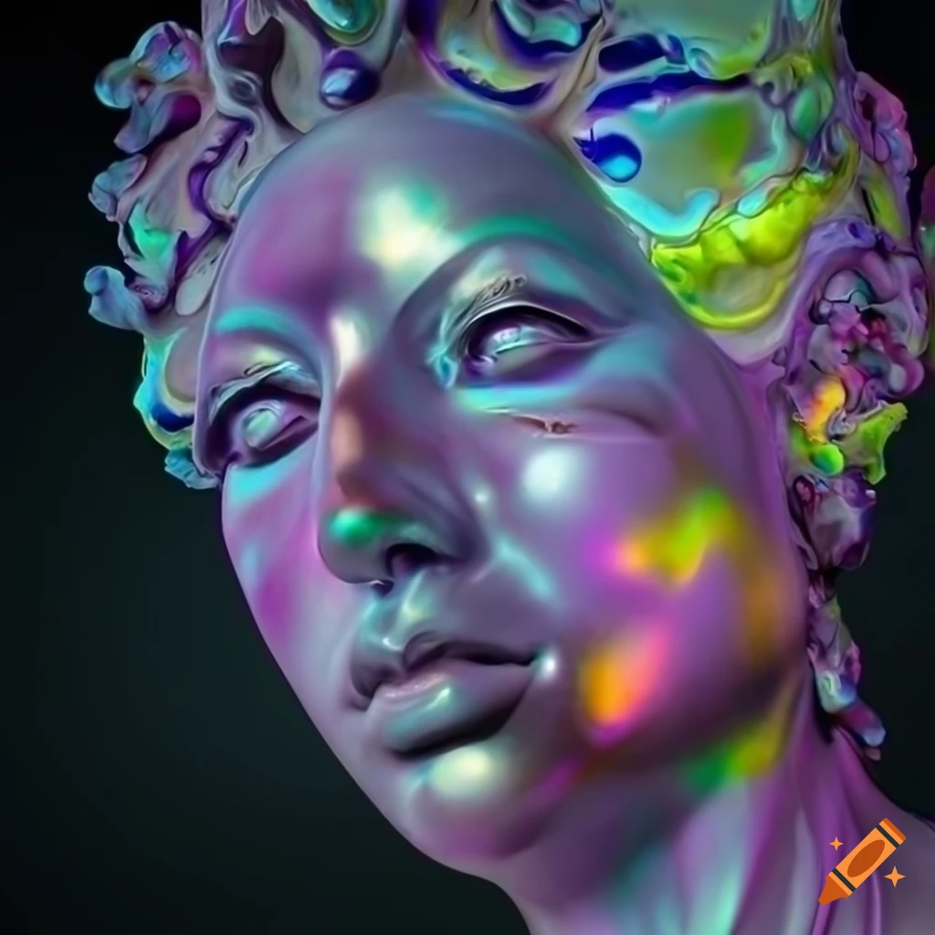 Intricately sculpted marble figures with vibrant colors