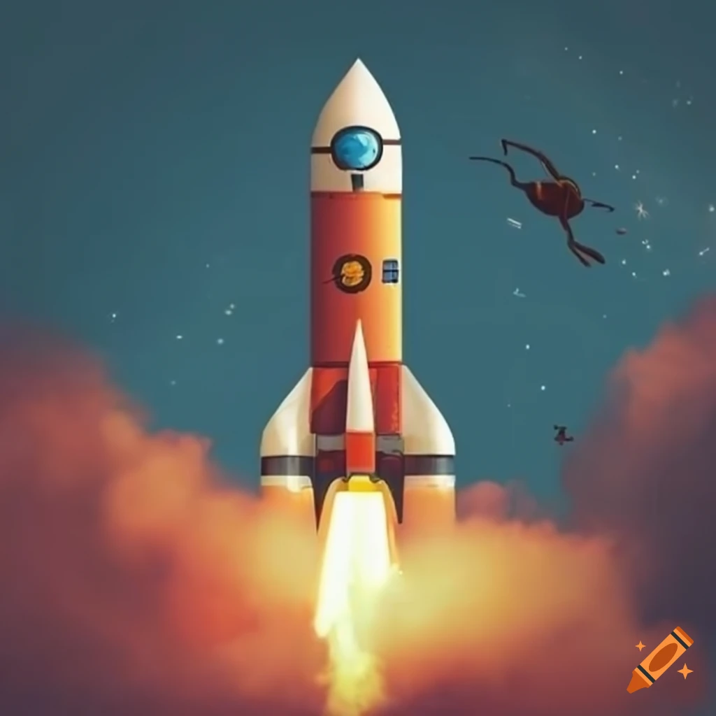 Space rocket taking off on Craiyon