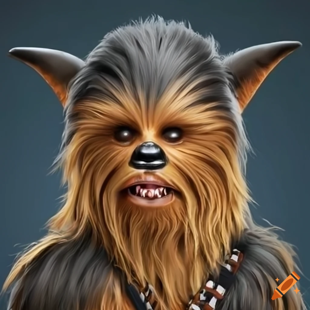 Chewbacca with goblin ears on Craiyon