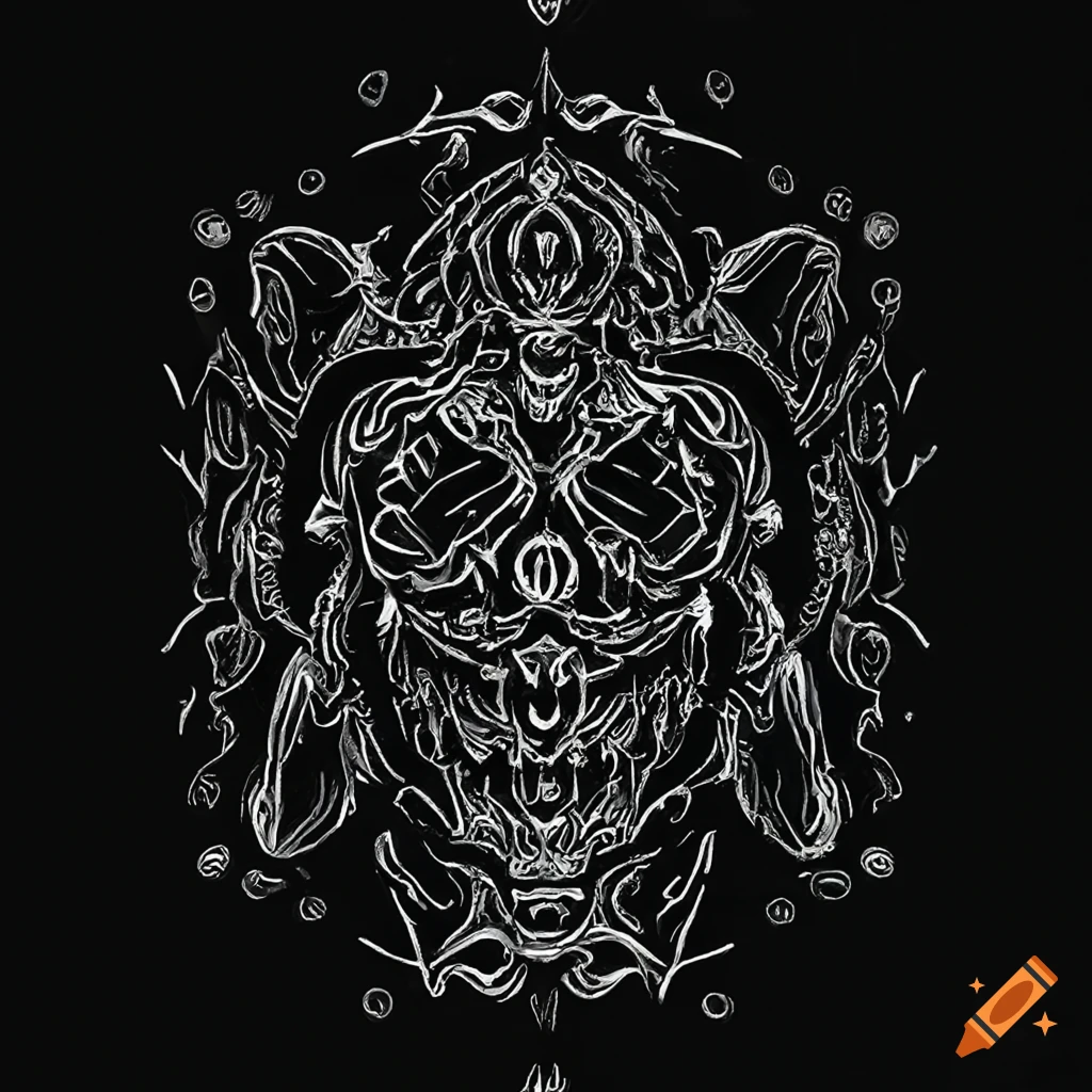 Intricate carving of a zelda game boss in a labyrinth on Craiyon