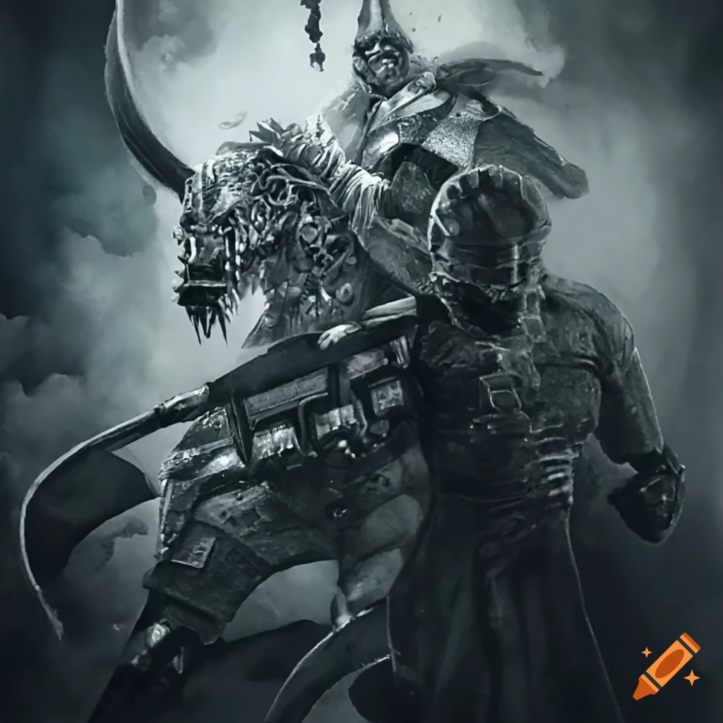 Concept art of the horseman of conquest on Craiyon