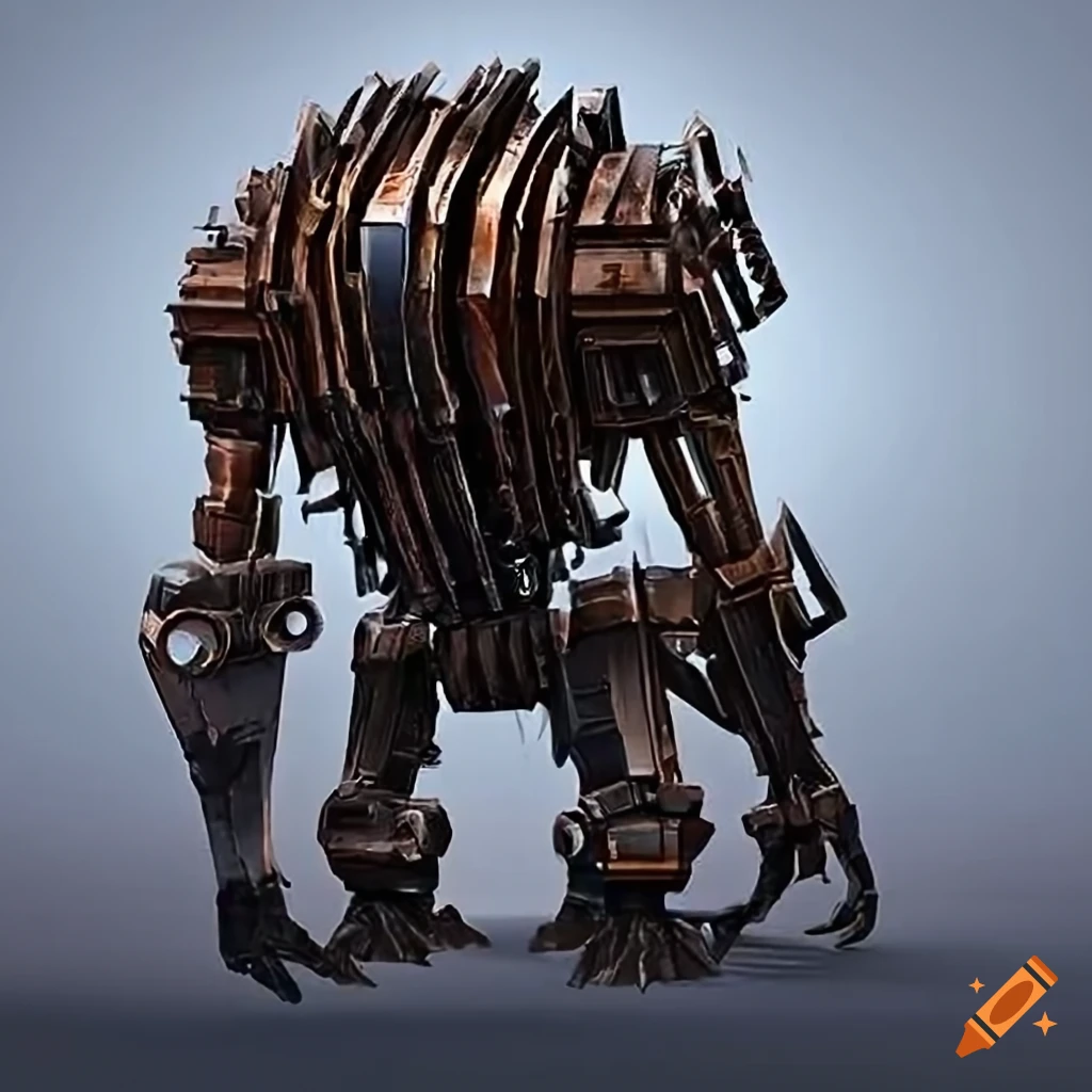 Image of a large mechanical beast on Craiyon