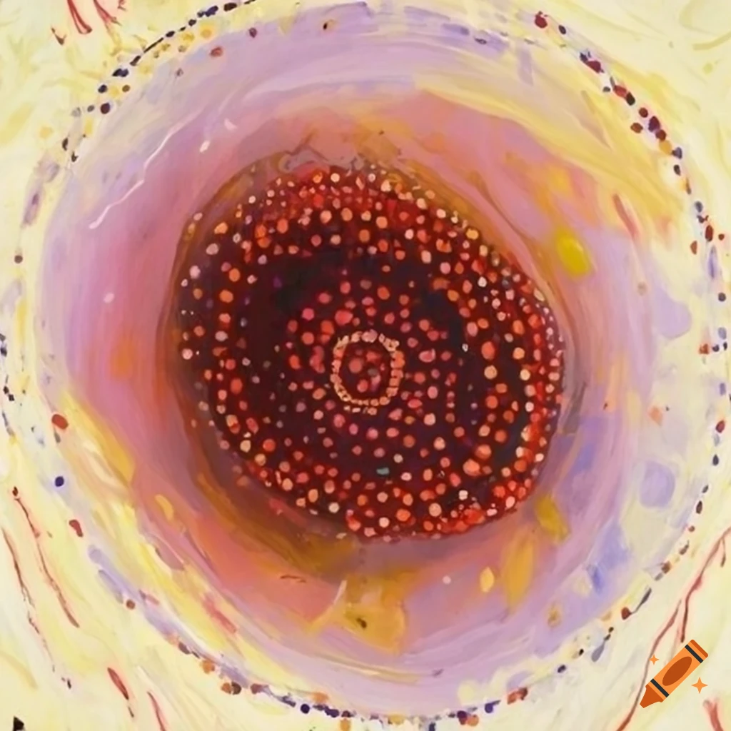 Abstract dot painting with aboriginal influences