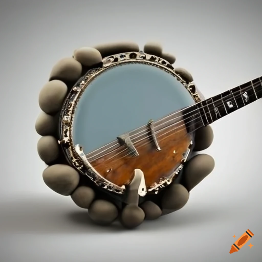 Creative banjo made of ham on Craiyon