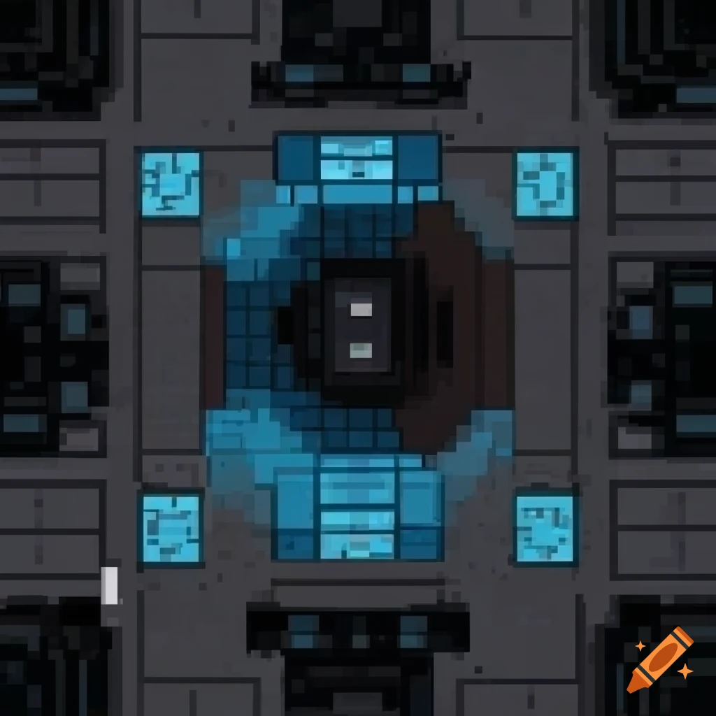Top-down basement floor battlemap for cyberpunk red ttrpg in a ...