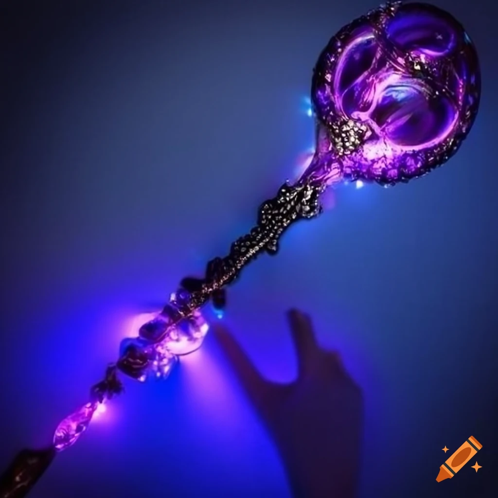 Image of a magical staff with a glowing crystal on Craiyon