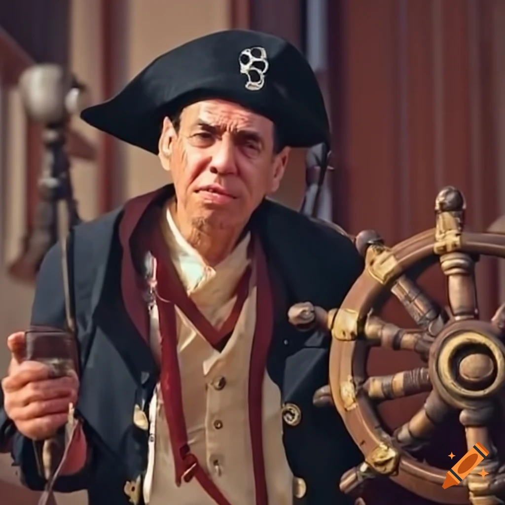 Gilbert gottfried as pirate captain on a ship on Craiyon