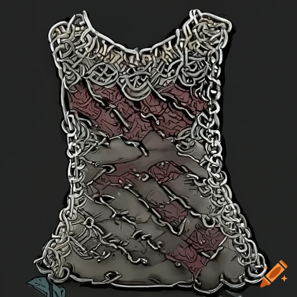 Ornate chainmail body plate from the style of darkest dungeon on Craiyon