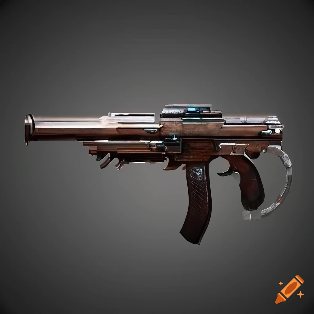 Hyperrealistic side view of a sci-fi railgun on Craiyon