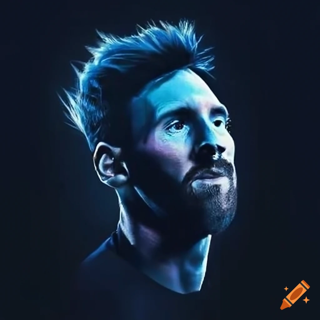 Messi in action on the soccer field on Craiyon