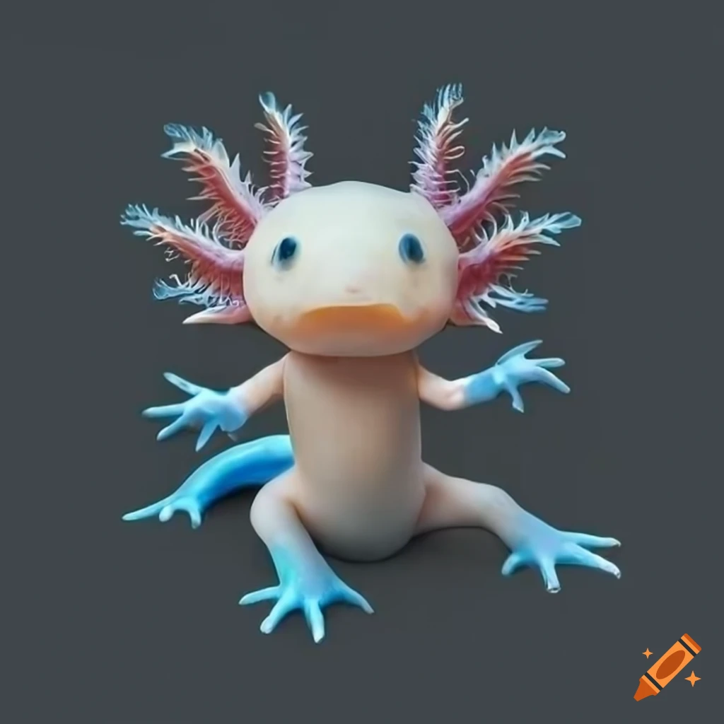 Humanoid axolotl alien creature on Craiyon