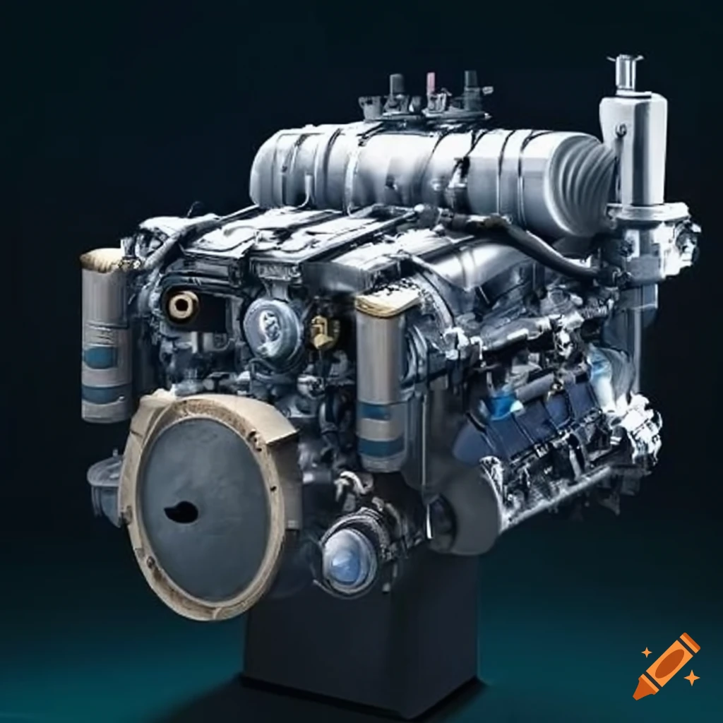 Powerful diesel engine on Craiyon